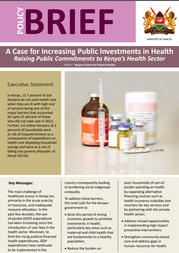 Kenya Healthcare financing Policy Brief | EA Health Kenya Healthcare financing Policy Brief | EA Health