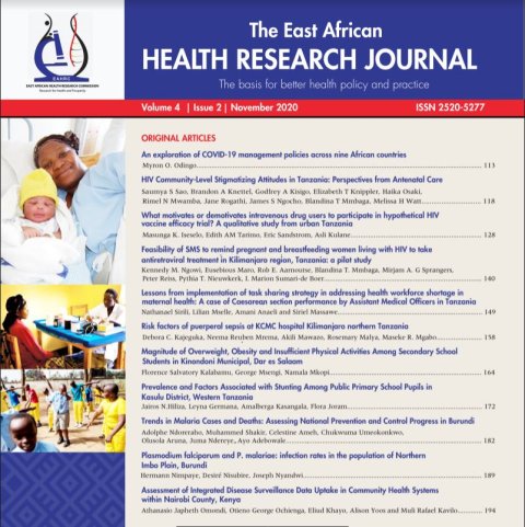 East African Health Research Journal Volume 4 Issue 2 is Out | EA Health